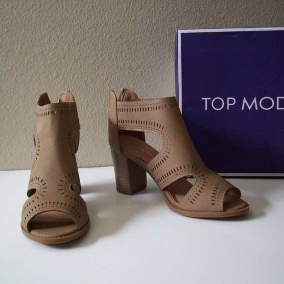TOP Moda | Shoes | Top Moda Tan Open Toe Bootie | Poshmark